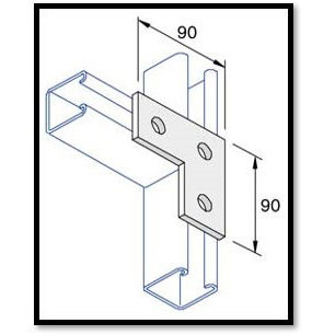 Unistrut 3-Hole Right Angle, Flat Plate Fitting - Cable Services