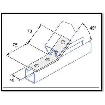 Unistrut P1074 - 45 Degree Angle Fitting - Cable Services