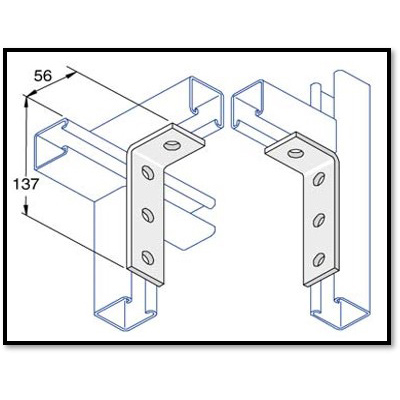Unistrut P1278 4 Hole, 90 Degree Angle Fitting - Cable Services