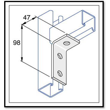 Unistrut P1346 3 Hole, 90 Degree Angle Fitting - Cable Services