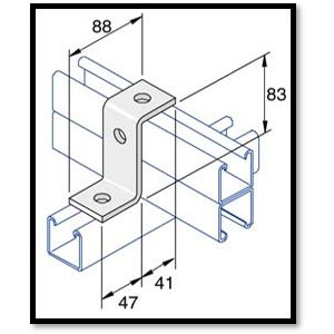 Unistrut P1453 - 3 Hole Deep Z Fitting - Cable Services