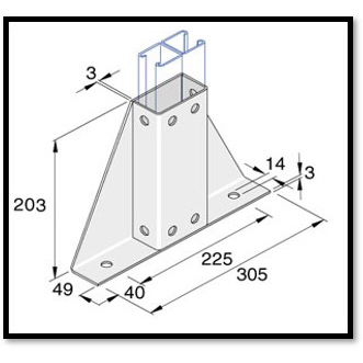 Unistrut P2348-S2 - 2 + 12 Hole Wing Fitting - Cable Services