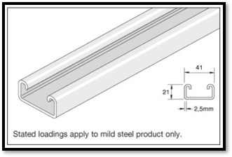 Unistrut Shallow Plain Channel 21 x 41mm - Cable Services