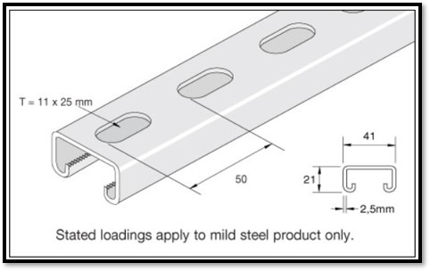 Unistrut Shallow Slotted Channel 21 x 41mm - Cable Services