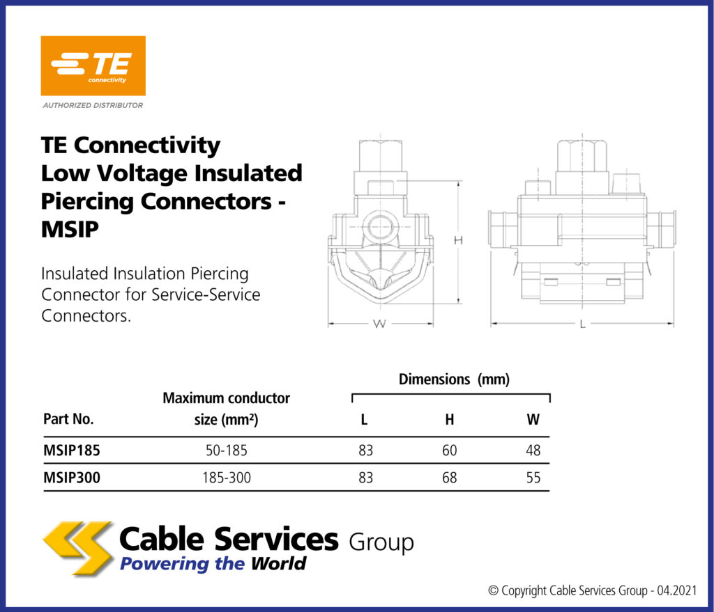 TE Connectivity Low Voltage Insulated Piercing Connectors - MSIP ...