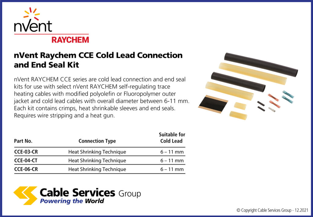 nVent Raychem CCE Cold Lead Connection and End Seal Kit - Cable Services