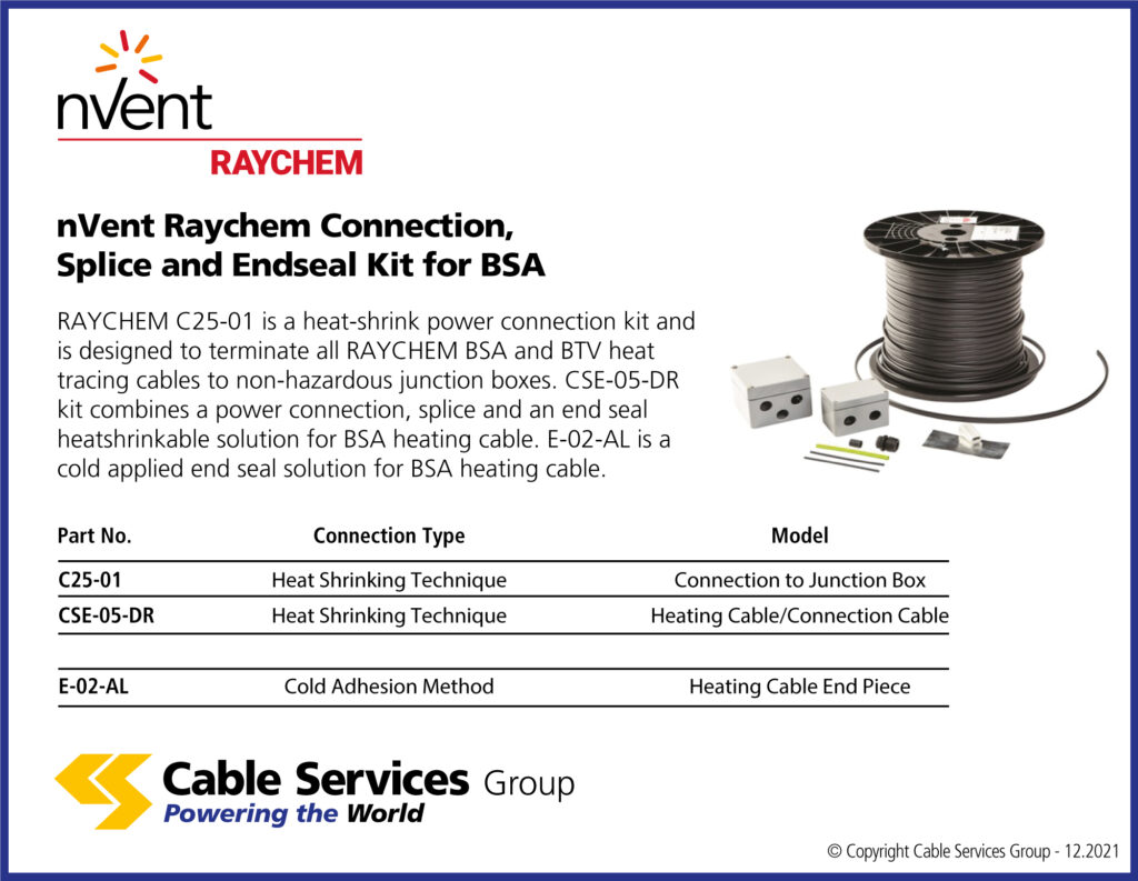 Connection, Splice and Endseal Kit for BSA - Cable Services