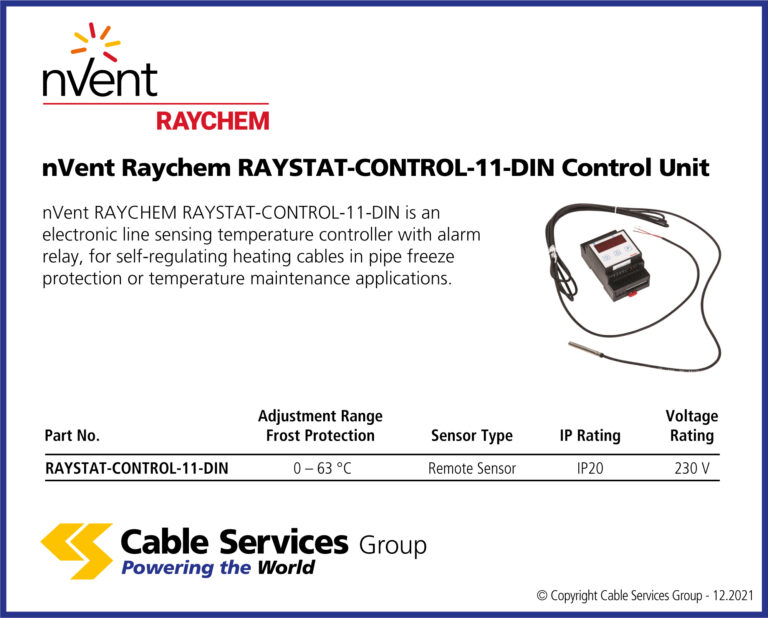 nVent Raychem RAYSTAT-CONTROL-11-DIN Control Unit - Cable Services