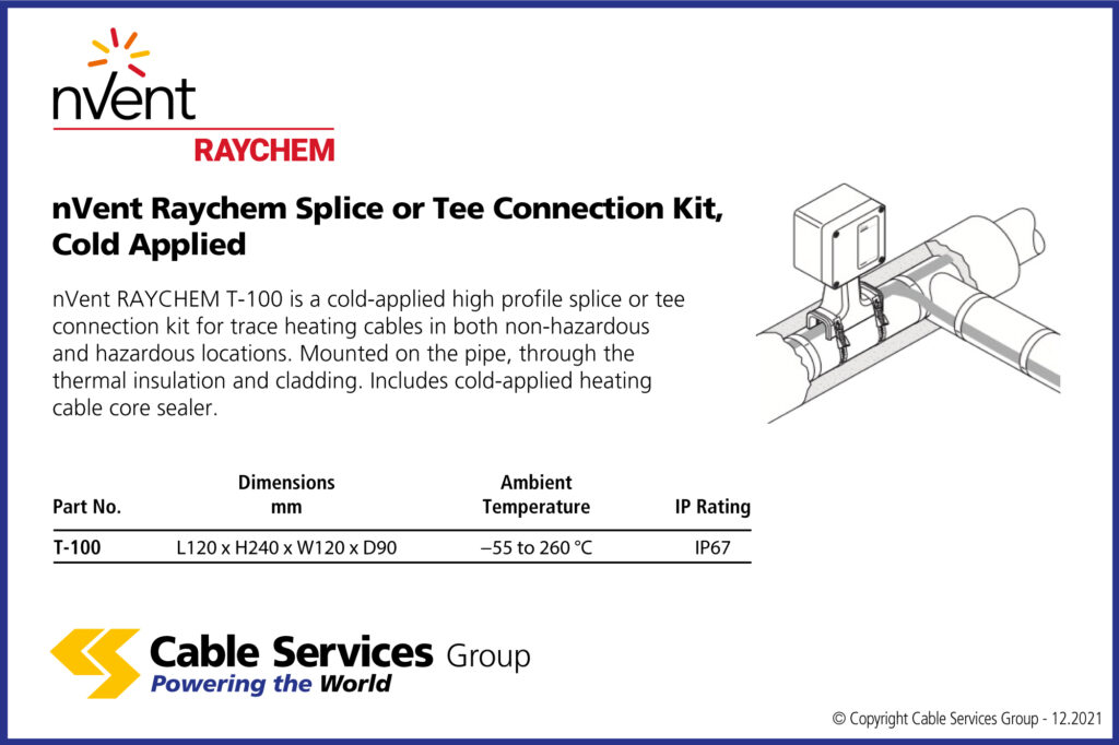 nVent Raychem Splice or Tee Connection Kit, Cold Applied - Cable Services