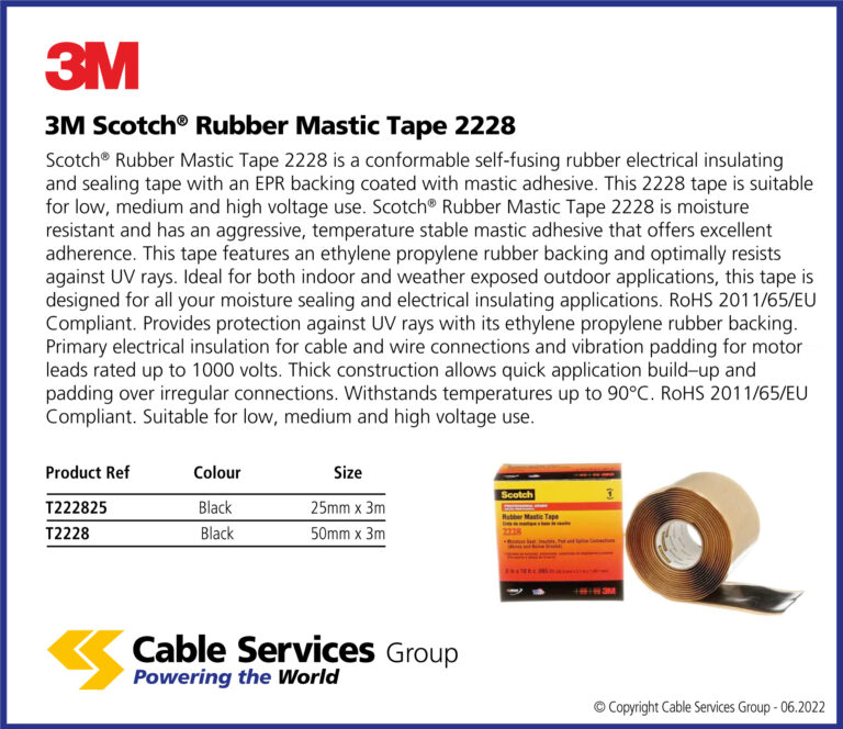 3M Scotch® Rubber Mastic Tape 2228 - Cable Services