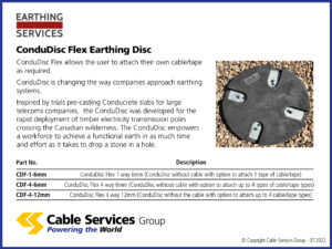 Earthing Services Condudisc Flex Earthing Disc - Cable Services