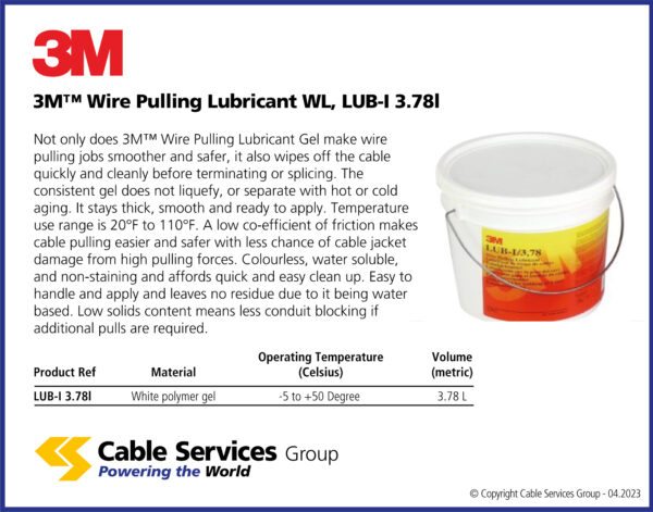 Wire Pulling Lubricant 3M WL | Cable Pulling Lubricant Industrial use