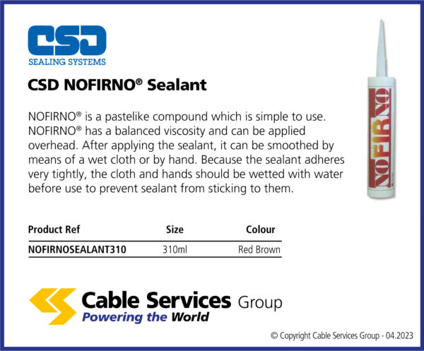 CSD NOFIRNO Sealant - Cable Services