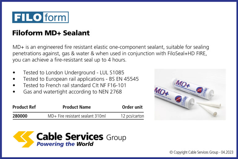 Filoform MD Sealant | Cable Sealant for Ducts and Conduits