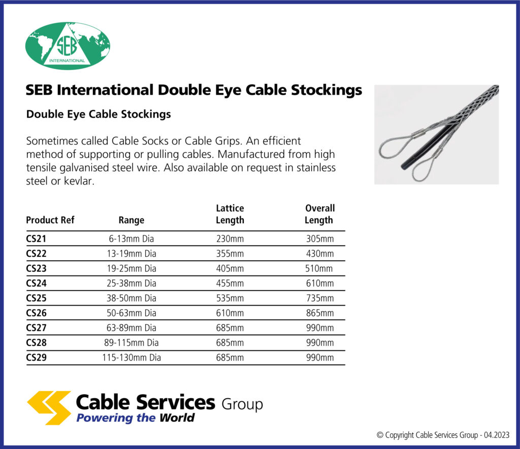 SEB International Double Eye Cable Stockings - Cable Services