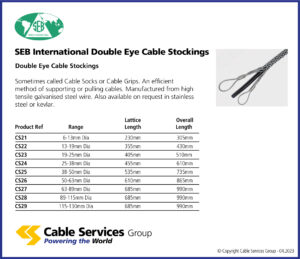 SEB International Double Eye Cable Stockings - Cable Services
