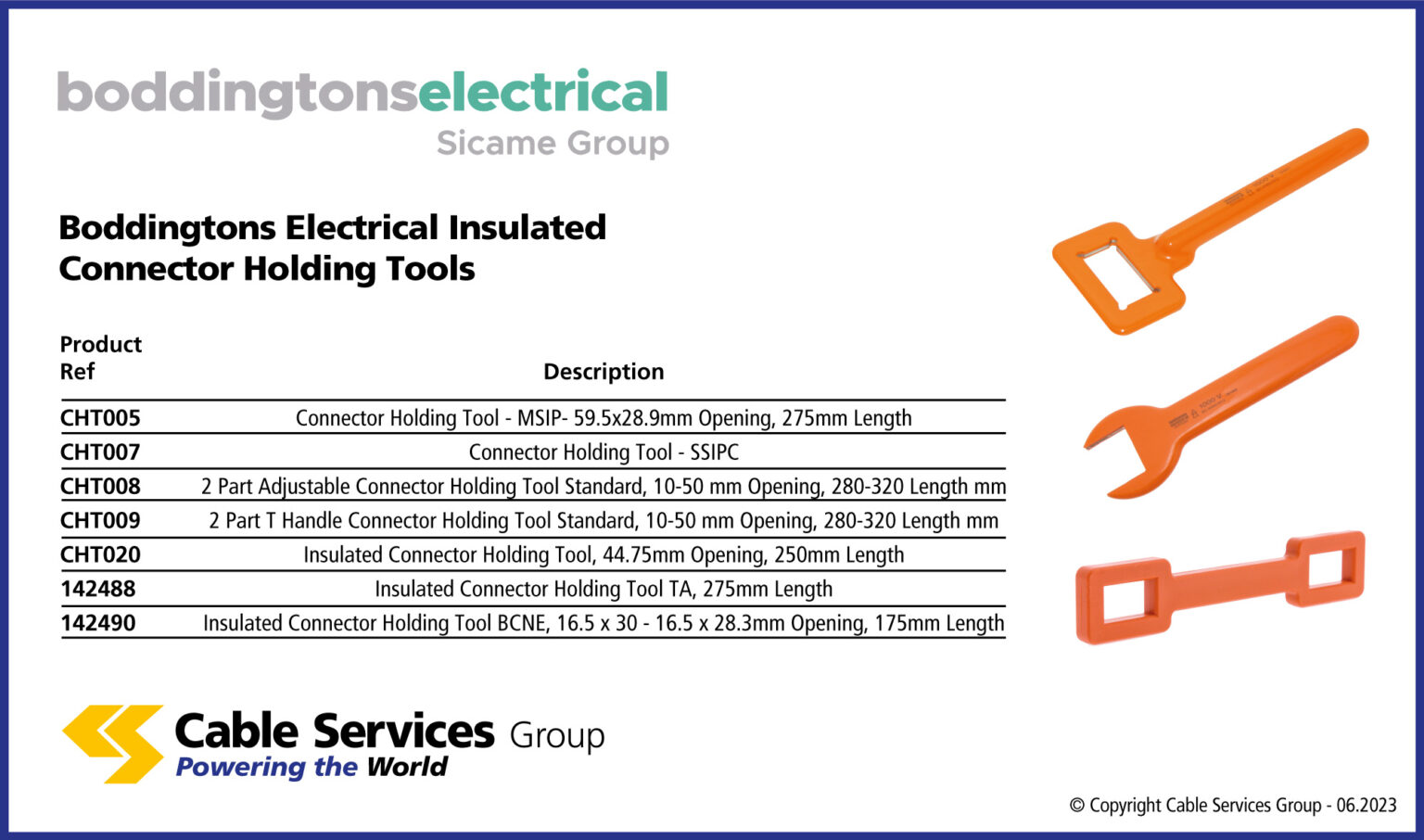 Boddingtons Electrical Insulated Connector Holding Tools - Cable Services