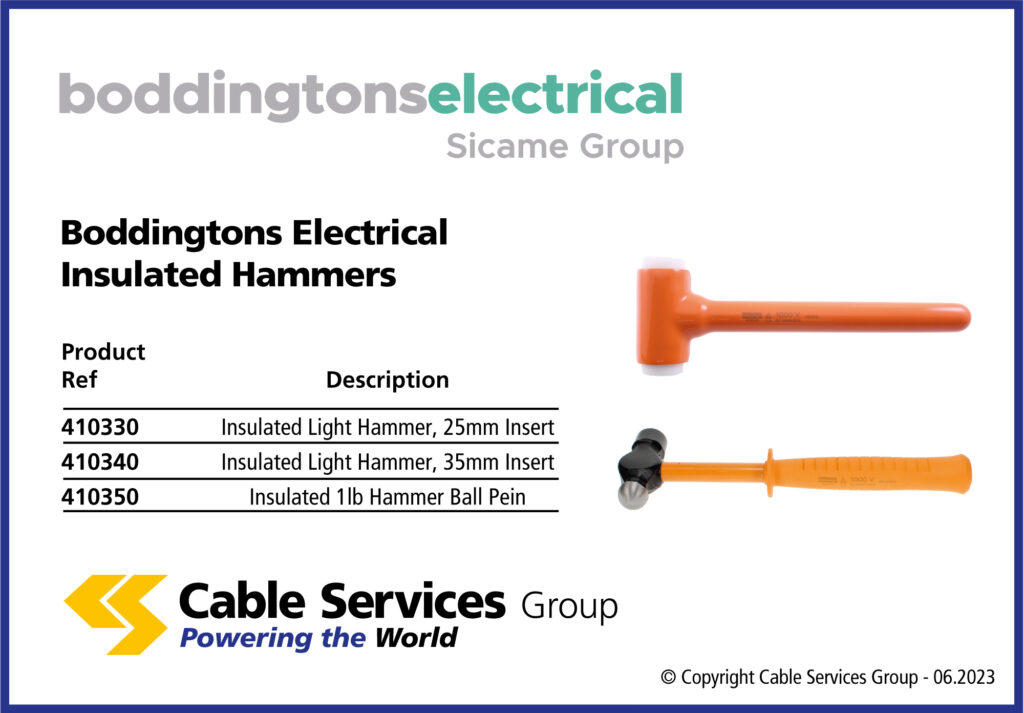 Boddingtons Electrical Insulated Hammers - Cable Services