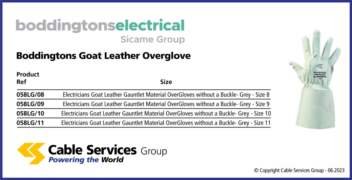Boddingtons Goat Leather Overglove - Cable Services