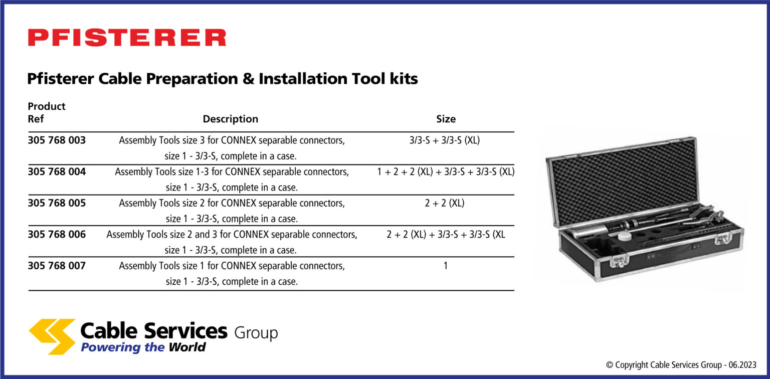Pfisterer Cable Preparation & Installation Tool kits - Cable Services Pfisterer Cable Preparation & Installation Tool kits - Cable Services