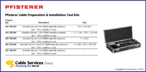 Pfisterer Cable Preparation & Installation Tool kits - Cable Services