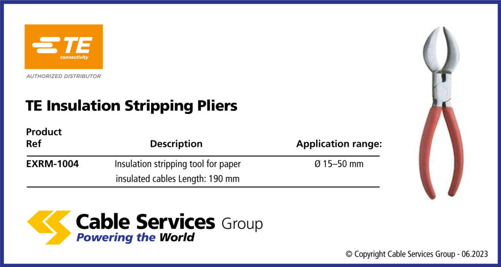 TE Insulation Stripping Pliers - Cable Services