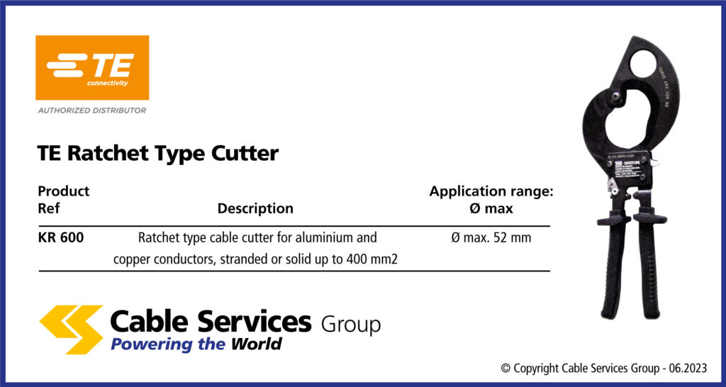 TE Ratchet Type Cutter - Cable Services